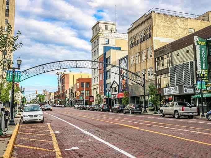 That iconic arch frames a downtown where walking beats driving, and local shops still remember your name and preferences.