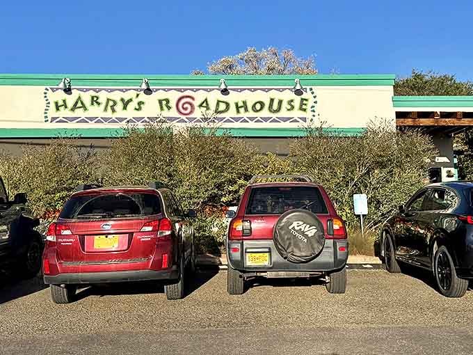 Cars fill the lot at Harry's Roadhouse &ndash; always a good sign when locals can't stay away from a place.