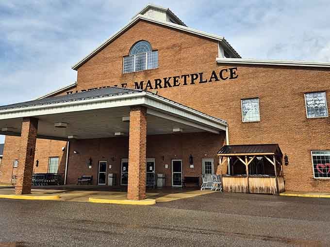 This handsome brick building welcomes shoppers with the promise of climate-controlled treasure hunting year-round.