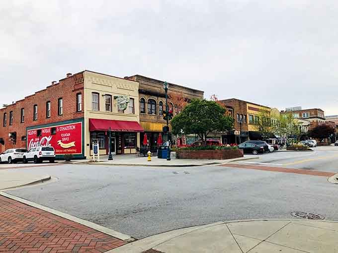 Vintage storefronts and classic Coca-Cola murals give Hendersonville's downtown that Norman Rockwell painting come-to-life feeling.
