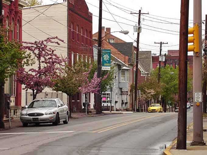 Tree-lined streets create natural galleries where every corner reveals another postcard-perfect Pennsylvania moment.
