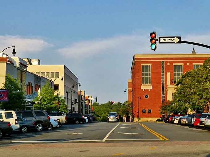 Downtown Marietta's sun-drenched streets offer the perfect backdrop for an afternoon stroll. Small town, big character!