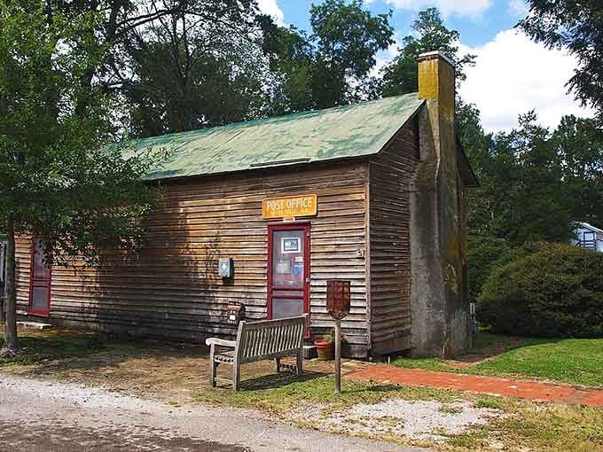 This weathered post office has seen generations come and go, standing proud as history's quiet witness.