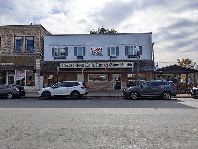 Behind that quaint Nordic facade lies a world of blue-ribbon pies and comfort food that'll warm you faster than a sauna.