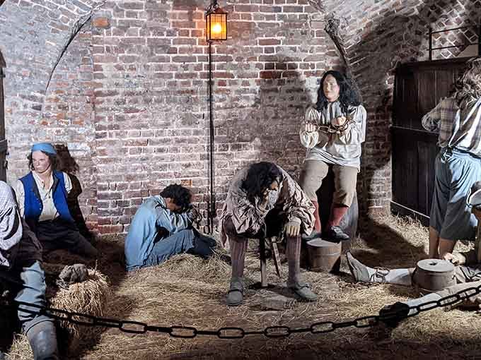 These lifelike figures in chains bring history to uncomfortable life—better than any textbook your grandkids are reading.