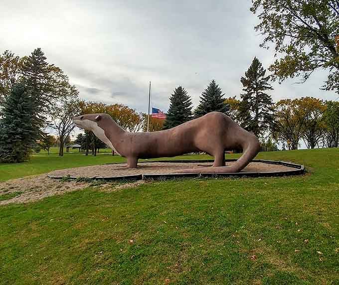 This giant otter seems to be saying, "Come to Otter Tail County, where even our rodents are supersized!"