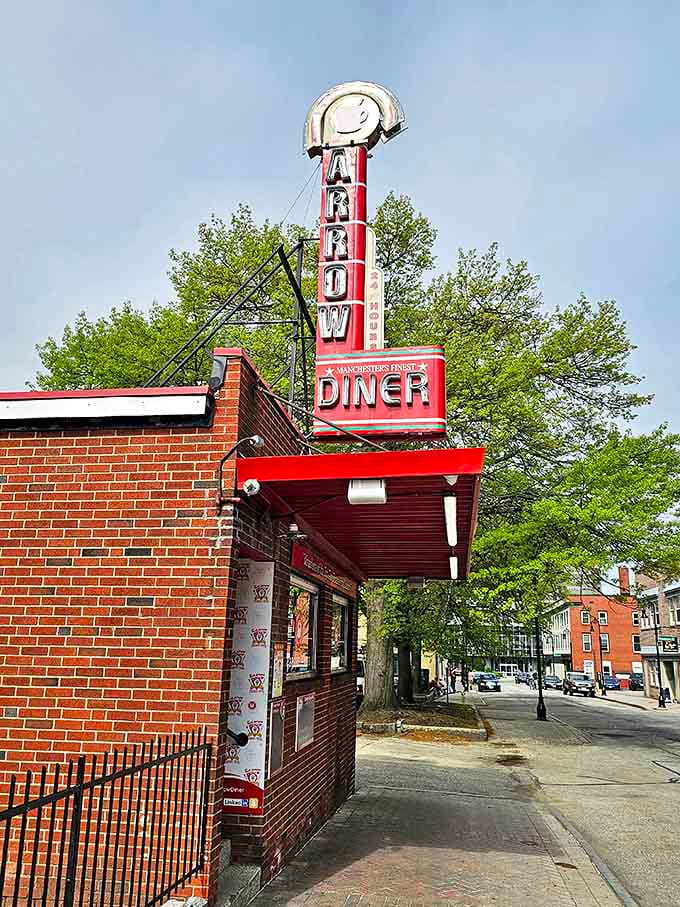 Sunshine gleams off the Red Arrow's vintage sign, promising pancakes the size of your dreams and coffee that actually tastes like coffee.