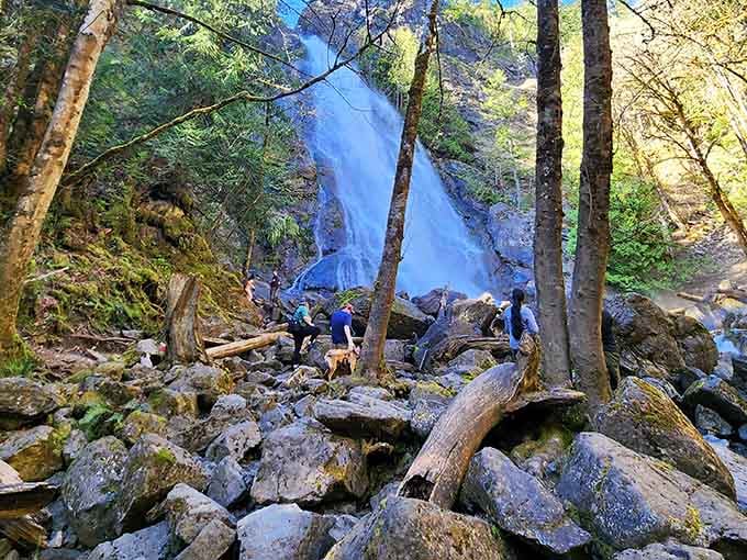 Scrambling over boulders to reach this beauty feels like an adventure movie, minus the dramatic soundtrack and stunt doubles.