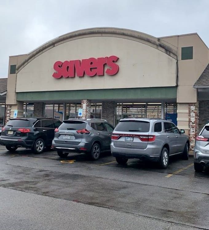 A full parking lot at Savers tells the story - this is where savvy shoppers congregate for the good stuff.