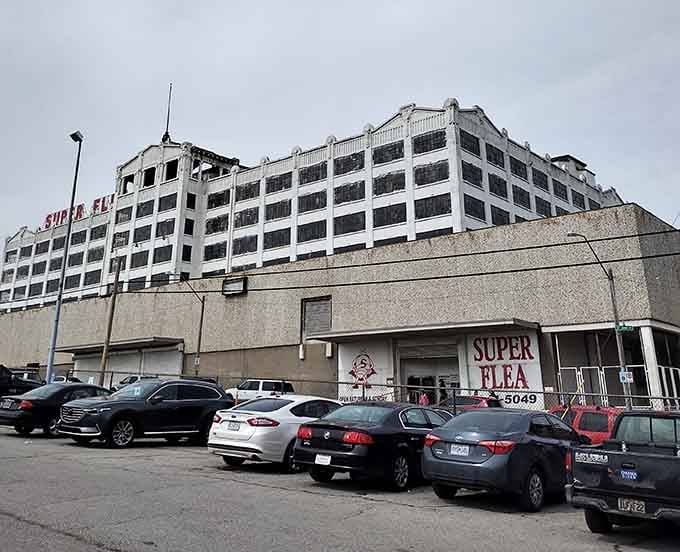 This towering building holds multiple floors of vintage finds, making it a true landmark for serious collectors.