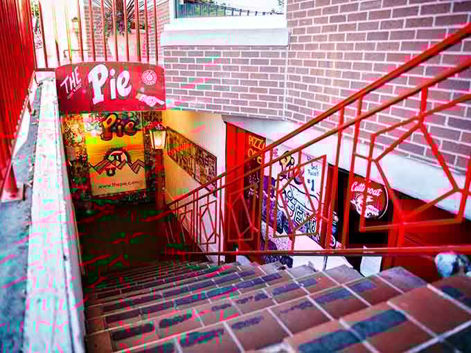 The Pie's basement location transforms ordinary pizza night into an adventure worthy of Indiana Jones and his appetite.