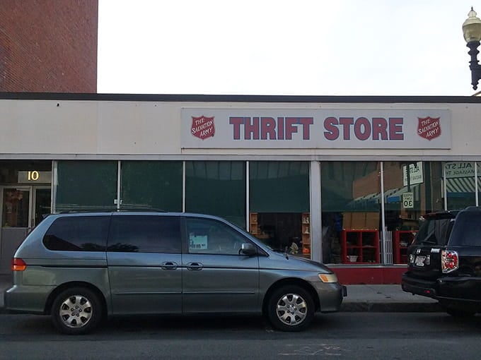 The Salvation Army's familiar red and white signage beckons shoppers to discover deals that'll stretch every dollar beautifully.