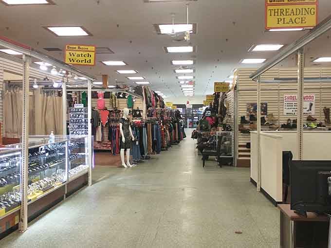 Organized rows of merchandise stretch toward the horizon in this climate-controlled treasure warehouse.