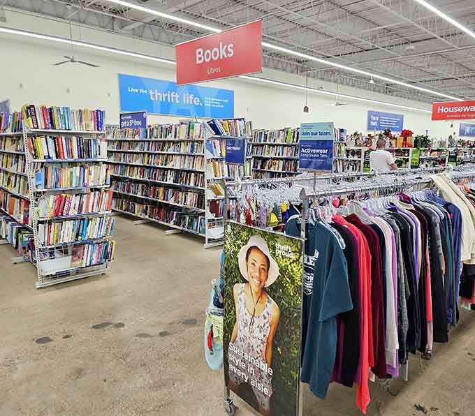 A book lover's paradise awaits with shelves packed tighter than your favorite library, minus the late fees and shushing.