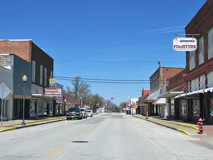 Wide streets and local shops create the kind of downtown where everyone still knows the pharmacist's first name.