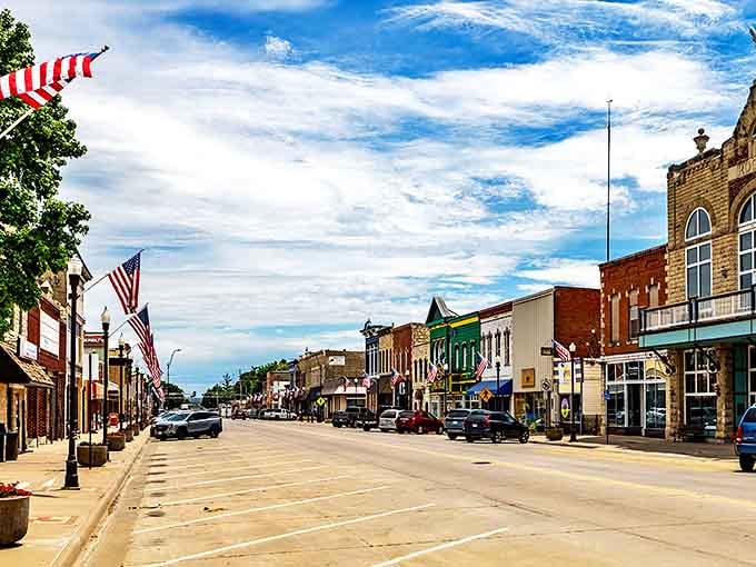 Main Street magic! Wamego's colorful storefronts invite you to slow down and remember when shopping was an afternoon adventure.