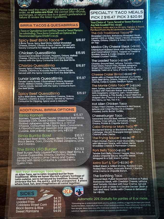 This menu reads like a choose-your-own-adventure book, except every choice leads to deliciousness and satisfaction.