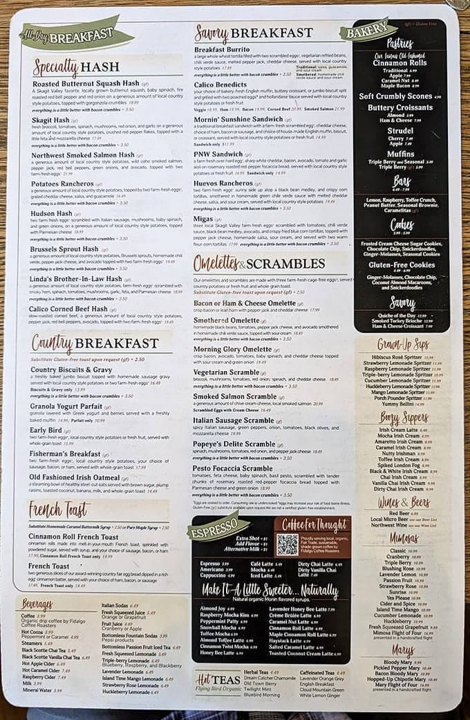 This menu reads like a greatest hits album of breakfast, with enough options to keep you coming back for weeks.