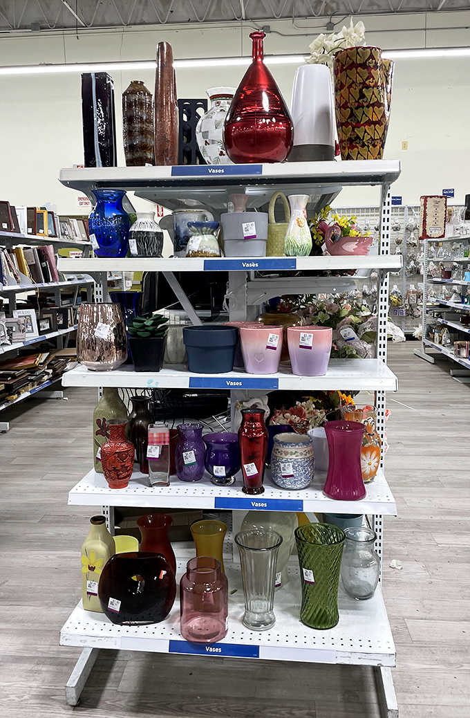 Vase paradise where that perfect pop of color for your mantel costs less than your morning latte.