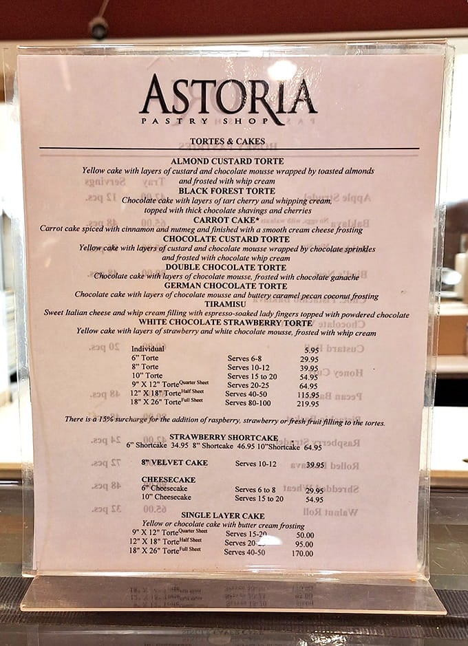 This menu reads like a love letter written in chocolate, custard, and whipped cream.