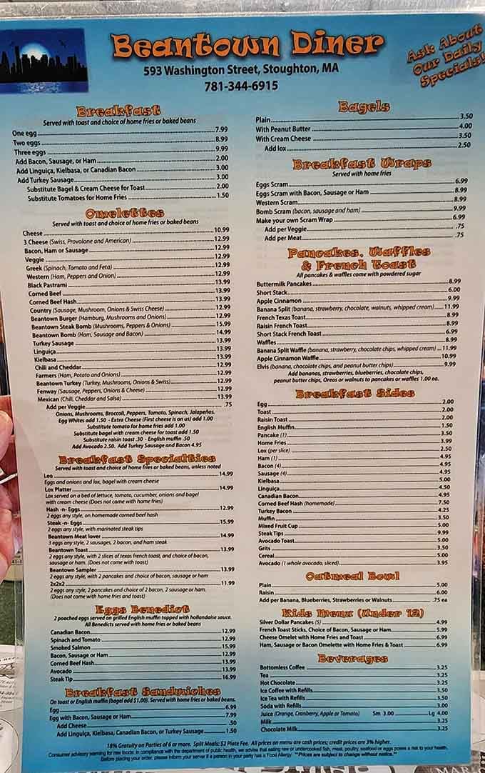 This menu has more breakfast options than most people have life decisions, and every single one looks tempting.