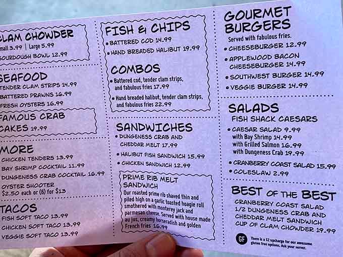 When your menu needs this much space, you know the kitchen isn't messing around with portion control.