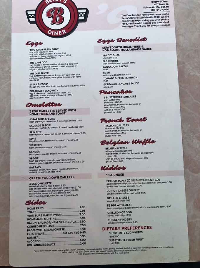 This menu reads like America's greatest hits album, except every track is delicious and nobody's arguing about the playlist.