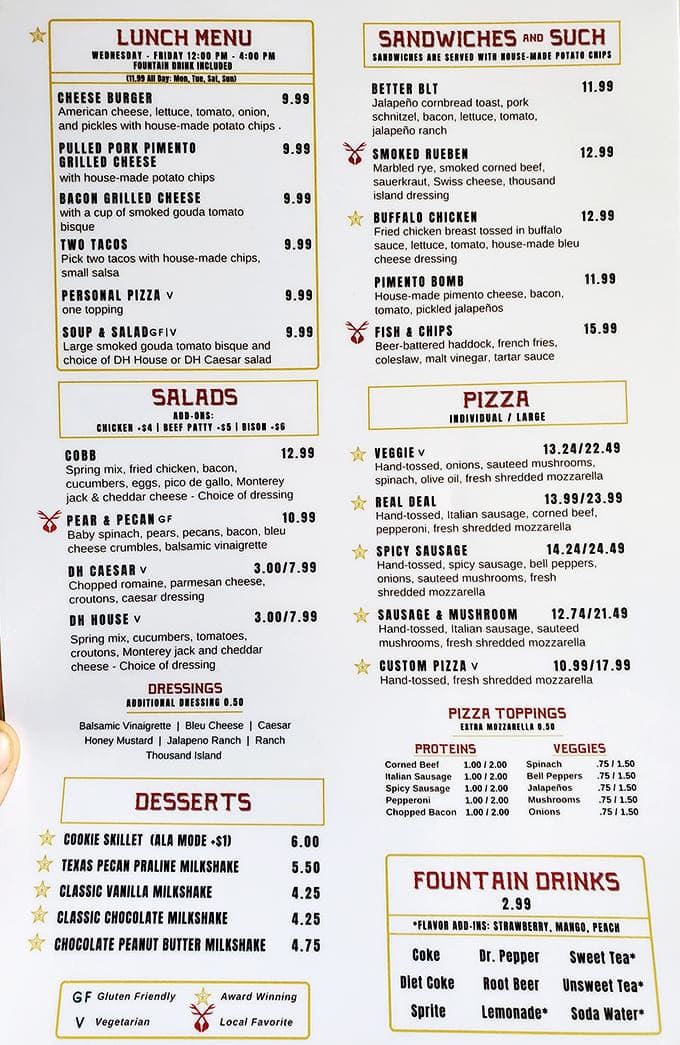 When a menu offers both Buffalo Chicken and Texas Pecan Praline Milkshake, you know you've found culinary democracy at work.