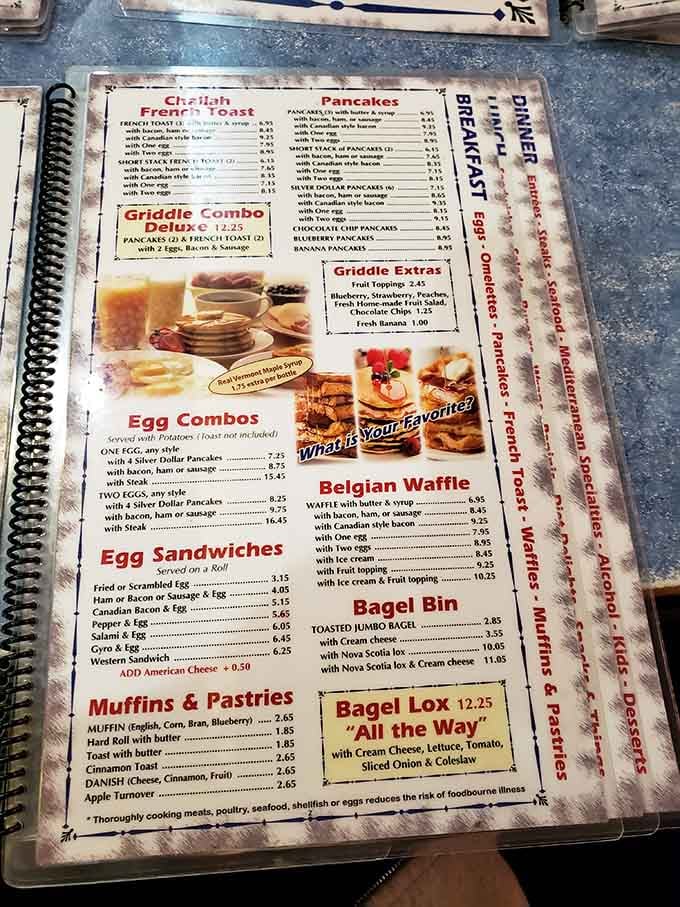 When a menu requires this many pages, you know the kitchen takes its job seriously and joyfully.