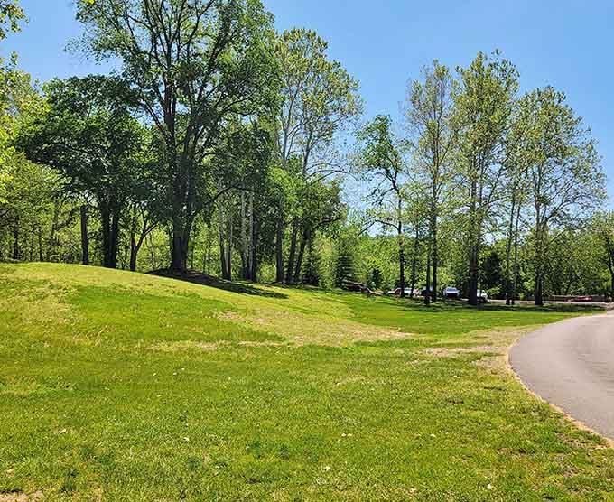 Rolling green hills at Brookville Town Park prove Indiana has topography that doesn't require squinting to appreciate.