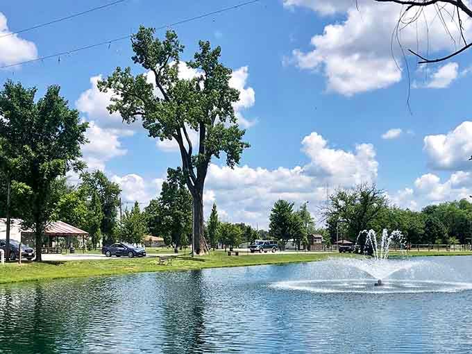 Even the park looks peaceful here, though you half expect a giant to come strolling by for a picnic.