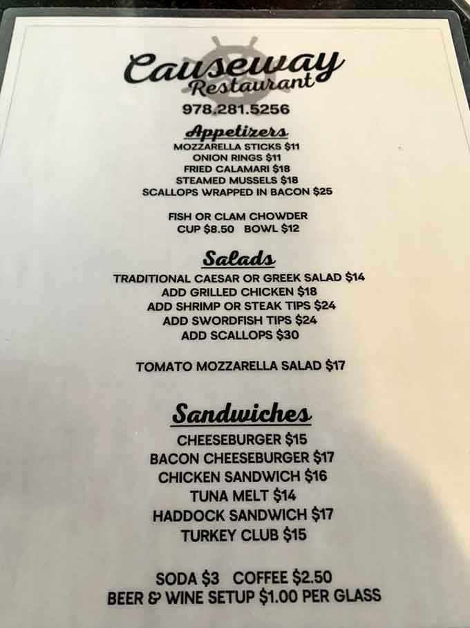 This menu doesn't mess around, offering everything from bacon-wrapped scallops to generous seafood platters at honest prices.