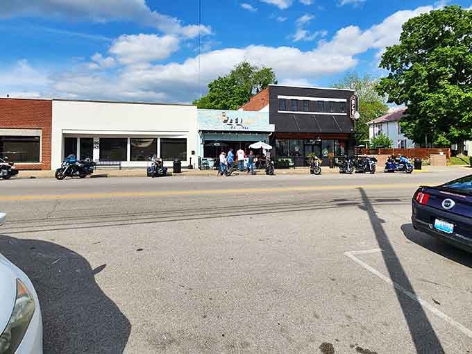 Downtown Cave City buzzes with life when motorcycles roll in and locals gather for another perfect Kentucky day.