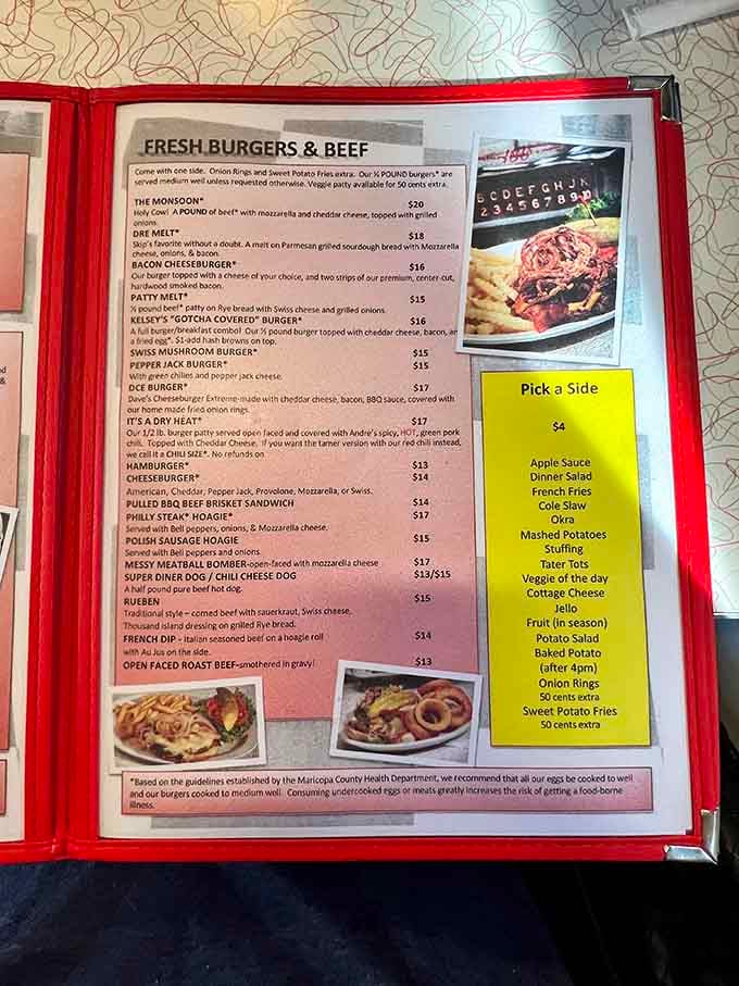 The menu promises fresh burgers and beef, because some things shouldn't be messed with or modernized.