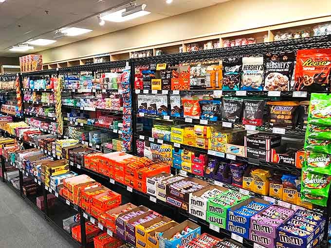 A candy lover's dream come true! This sweet wonderland offers enough sugar to fuel an entire day of power shopping.