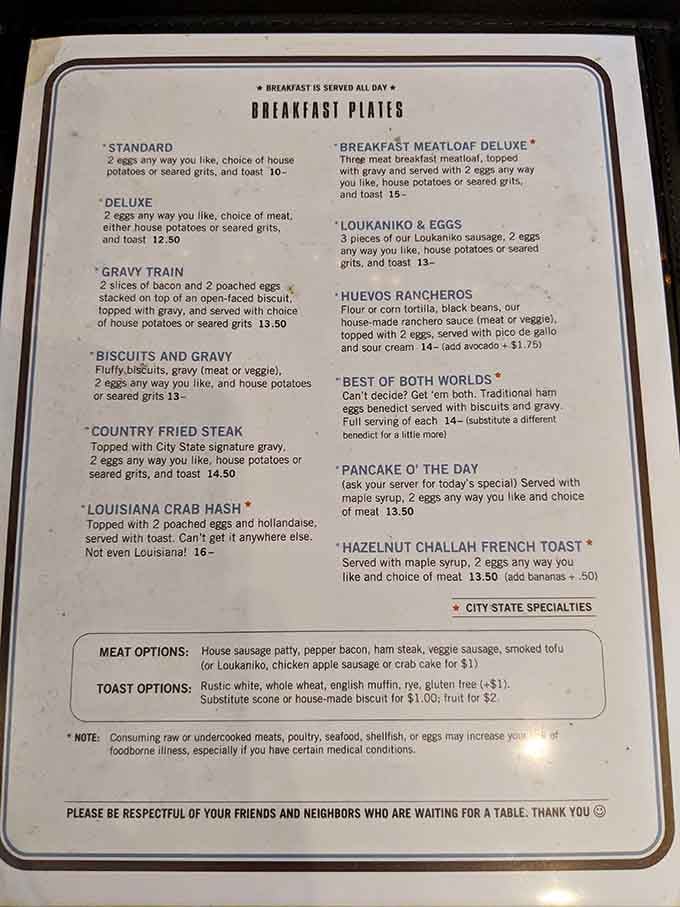 When a menu lists Louisiana Crab Hash and Hazelnut Challah French Toast, you know someone's paying attention.