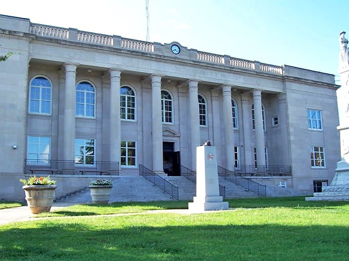 The historic courthouse stands as Rutherfordton's crown jewel, a stately reminder that some architecture was built to inspire, not just house government paperwork.