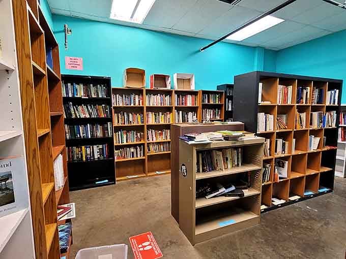 Book lovers, prepare to lose track of time among these turquoise-walled shelves packed with literary possibilities.