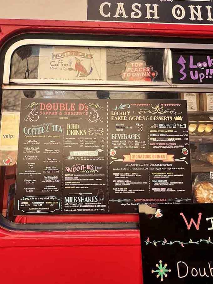 The menu board promises locally baked goods and specialty drinks that'll make choosing just one item nearly impossible.