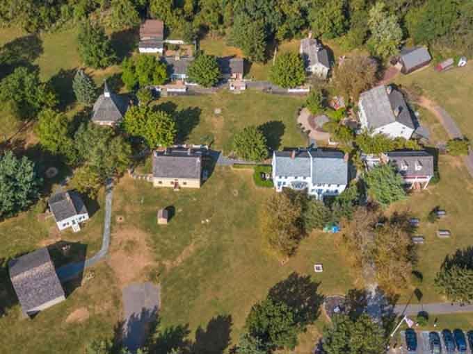 From above, this village reveals its authentic layout, a genuine community frozen beautifully in time.