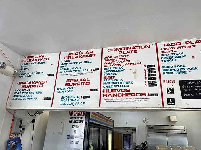 The menu boards spell out your destiny in red and blue letters, each option more tempting than the last.
