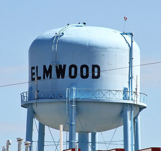 That water tower isn't just infrastructure&mdash;it's a declaration that Elmwood knows exactly who it is and isn't apologizing.
