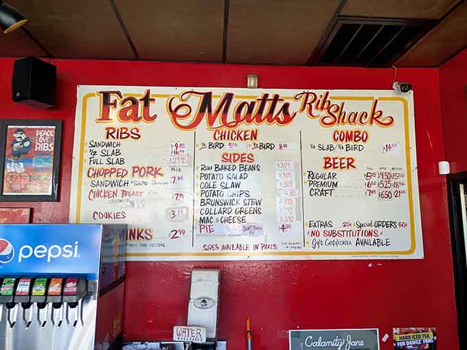 When the menu is hand-painted on the wall, you know they're spending their energy on what really matters.