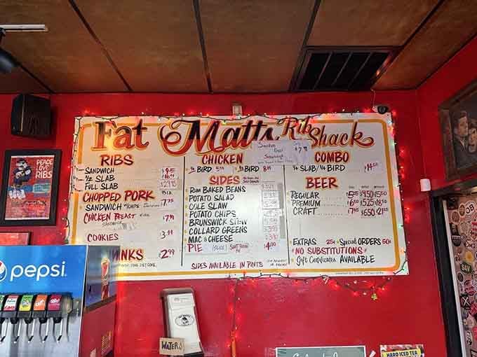 Hand-painted menus are a lost art, and this beauty proves that sometimes the old ways are the best ways.