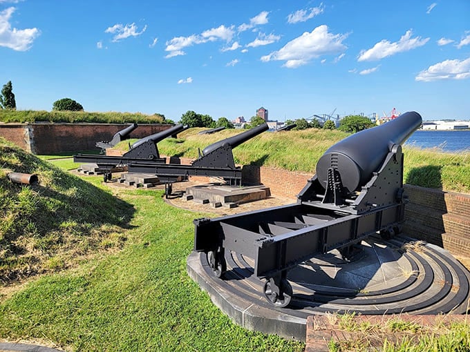 These Civil War-era Rodman guns mean serious business, proving Fort McHenry's defensive career lasted way beyond one famous night.