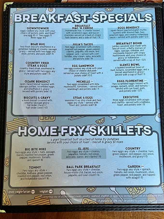 This menu reads like a greatest hits album of breakfast, and every track is a certified banger.