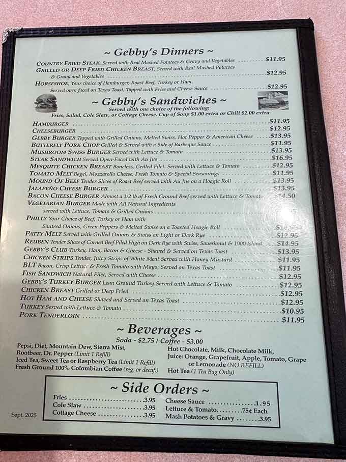 This menu reads like a love letter to comfort food, offering everything your hungry heart could possibly desire.