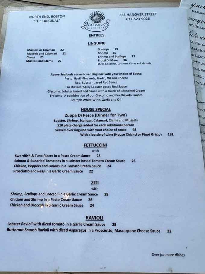 This menu reads like a love letter to the sea, written in garlic cream sauce and lobster-based dreams.