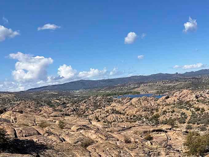 Mother Nature's rock garden sprawls across the landscape like she's auditioning for a landscaping show.