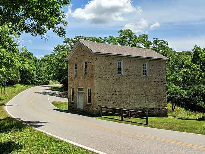This old stone building along the park road whispers stories of a bygone era worth exploring.